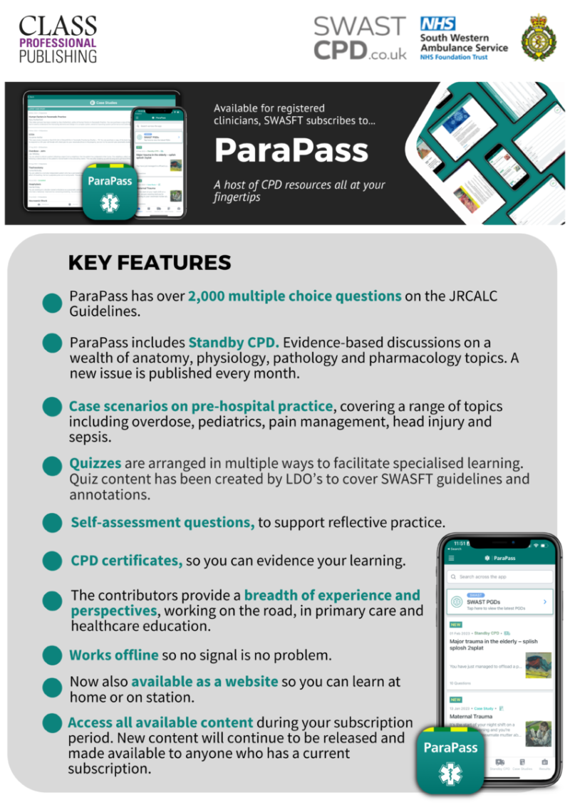 ParaPass & ParaFolio App - SWAST CPD